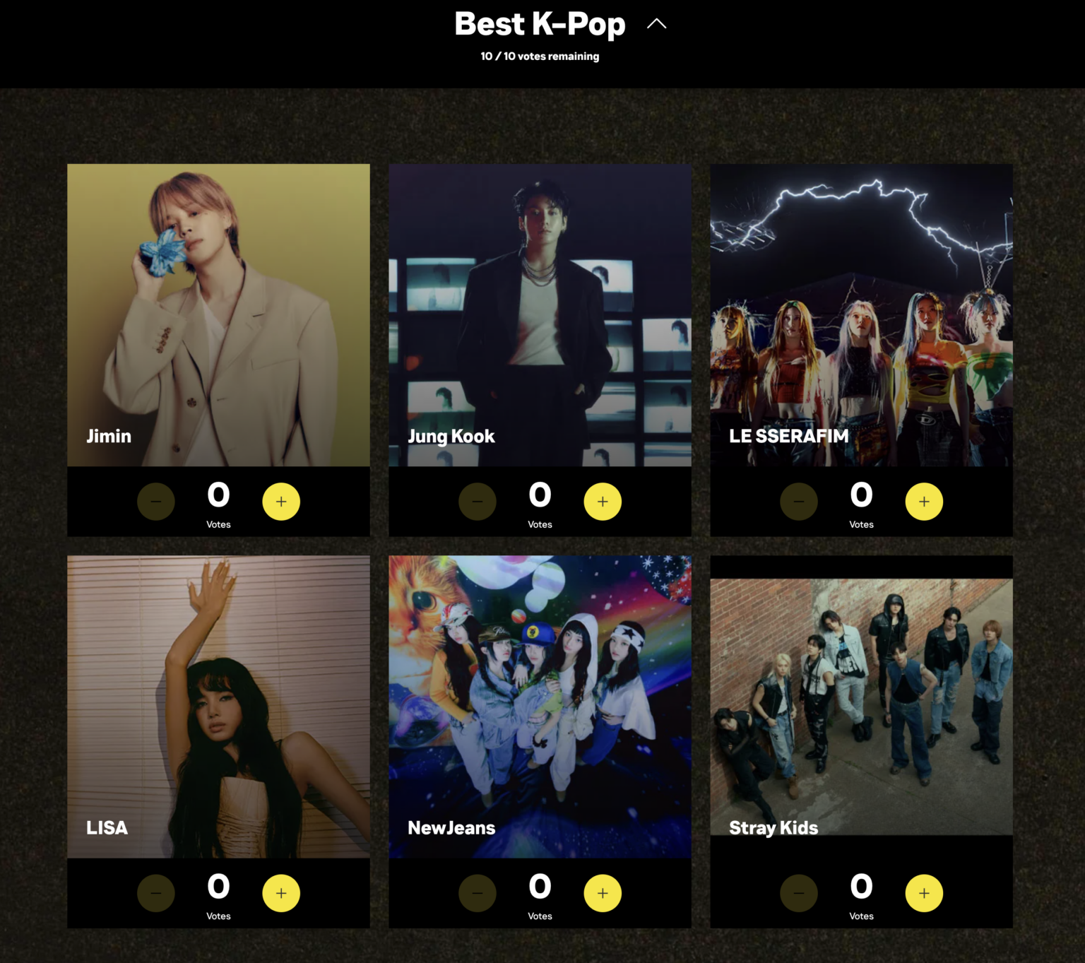 Jimin and Jungkook Compete for Best K-Pop, Lisa Scores Multiple ...